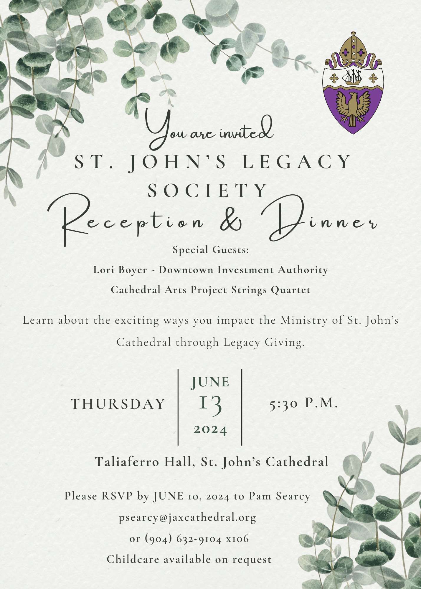 Legacy Society Dinner - St. John's Cathedral